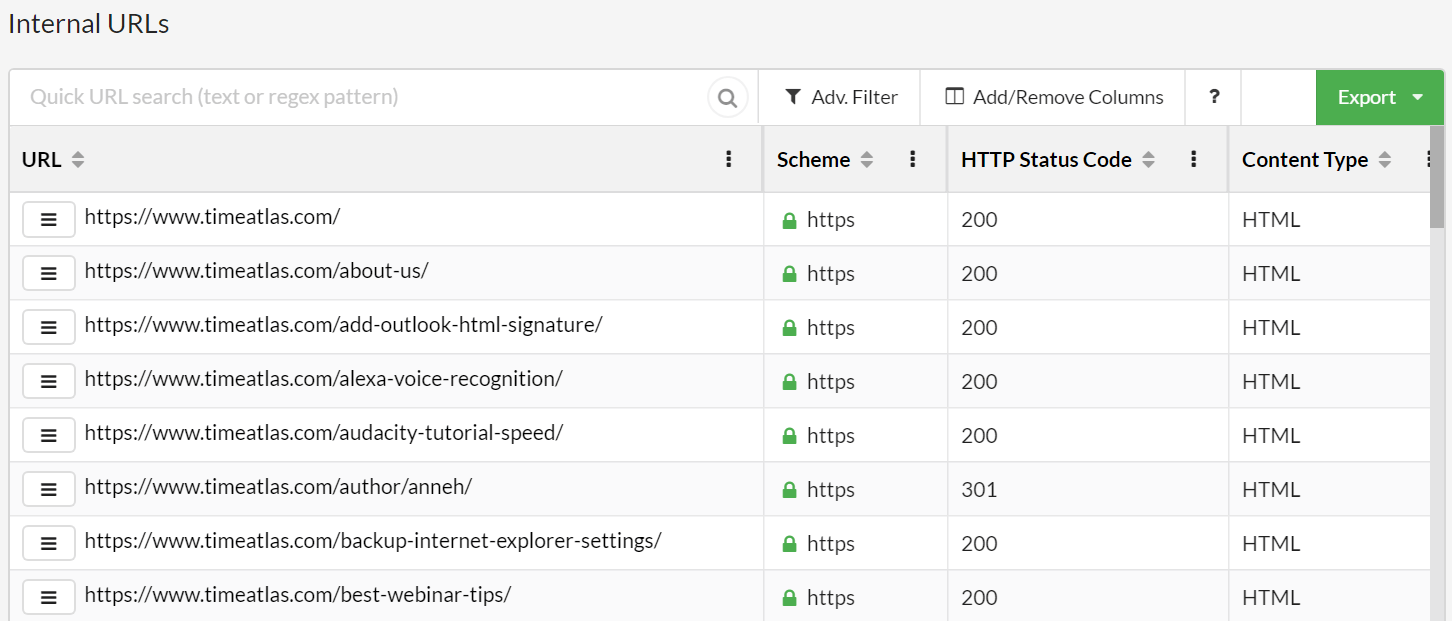 How To Customize URL Lists Sitebulb