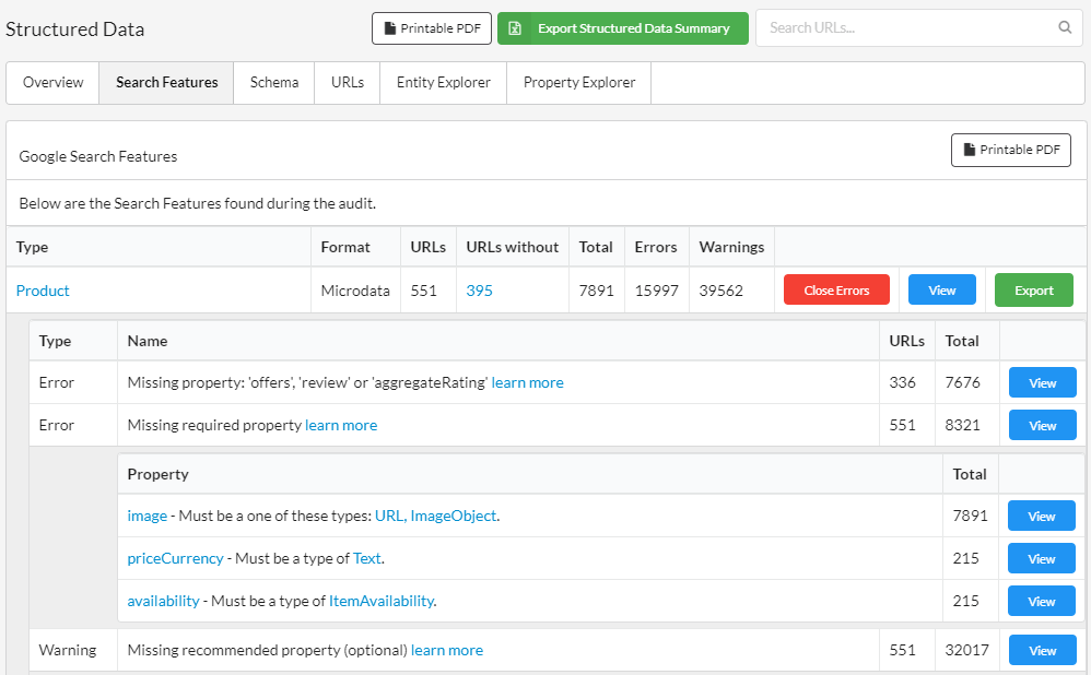 Structured Data Extraction & Validation - Sitebulb Website Crawler